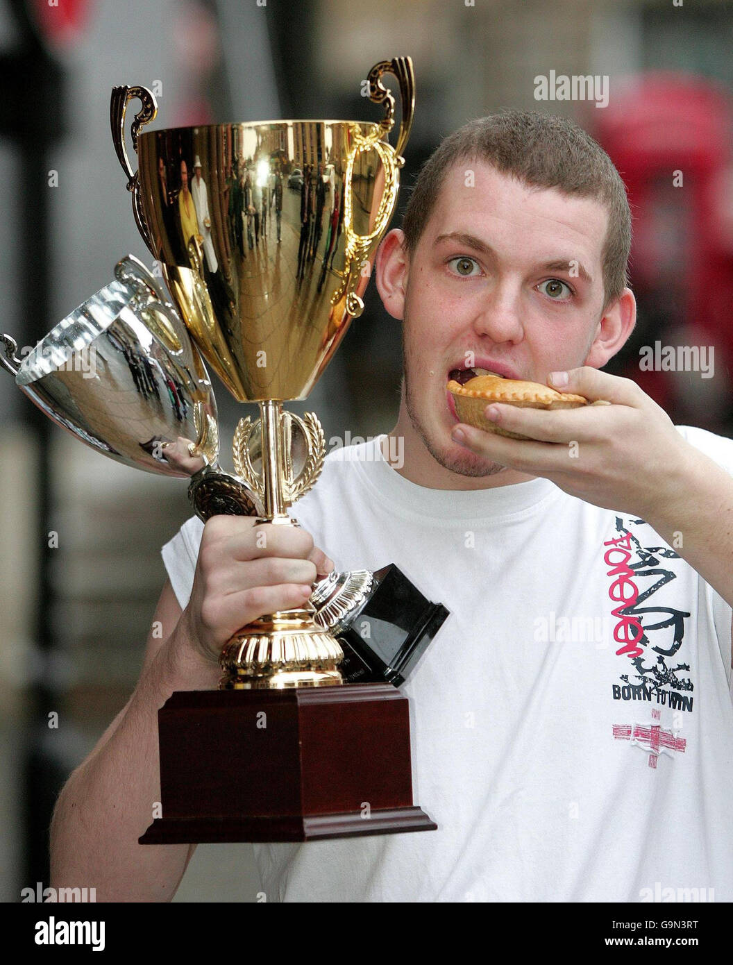 World Pie Eating Championships Stock Photo - Alamy