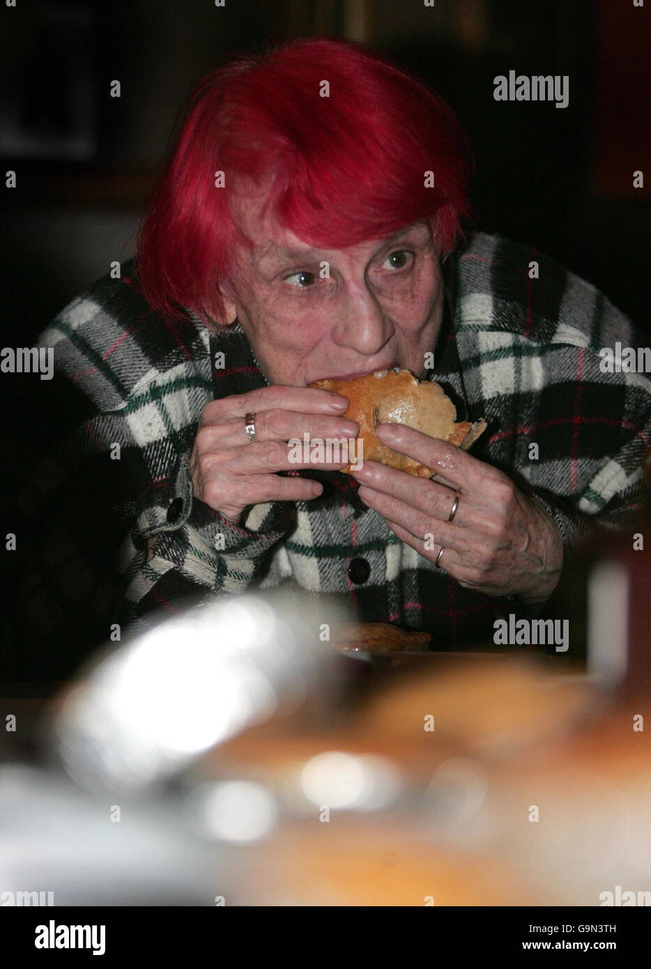 Mavis Evans, 65, competes in the World Pie Eating Championships at ...
