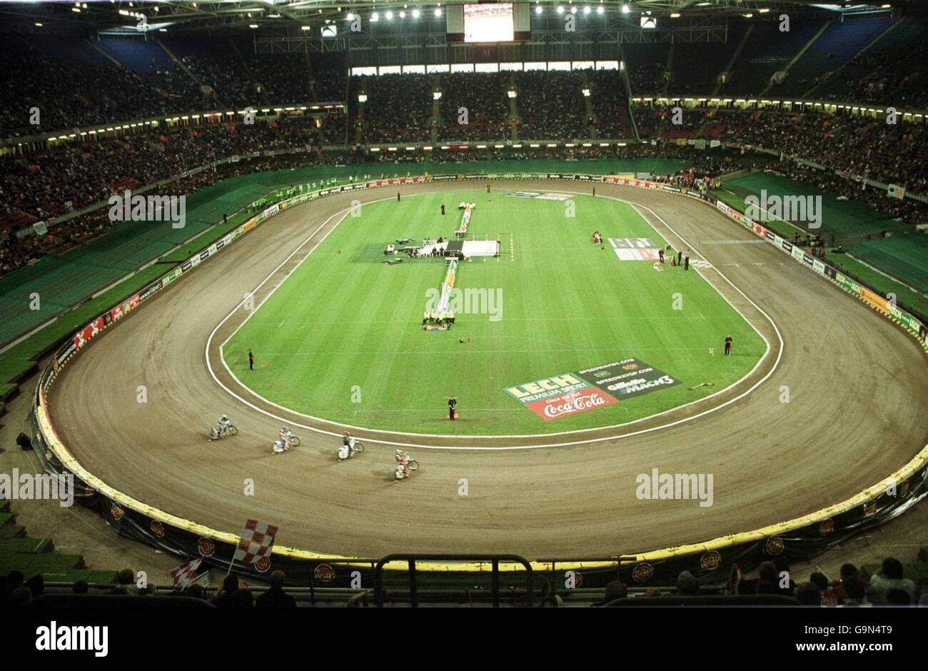 General View of the Speedway heats at the Millennium stadium, Cardiff ...