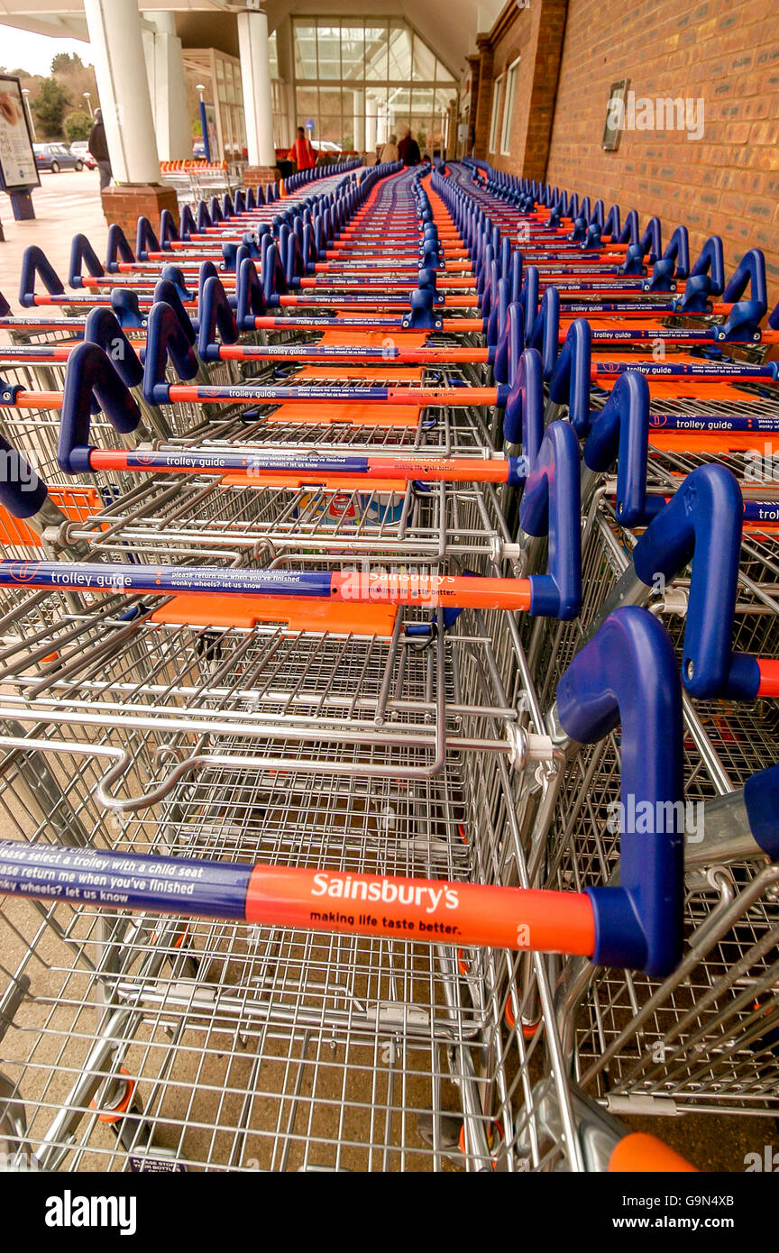 Scenes inside a Sainsbury's Superstore in southern England Stock Photo ...