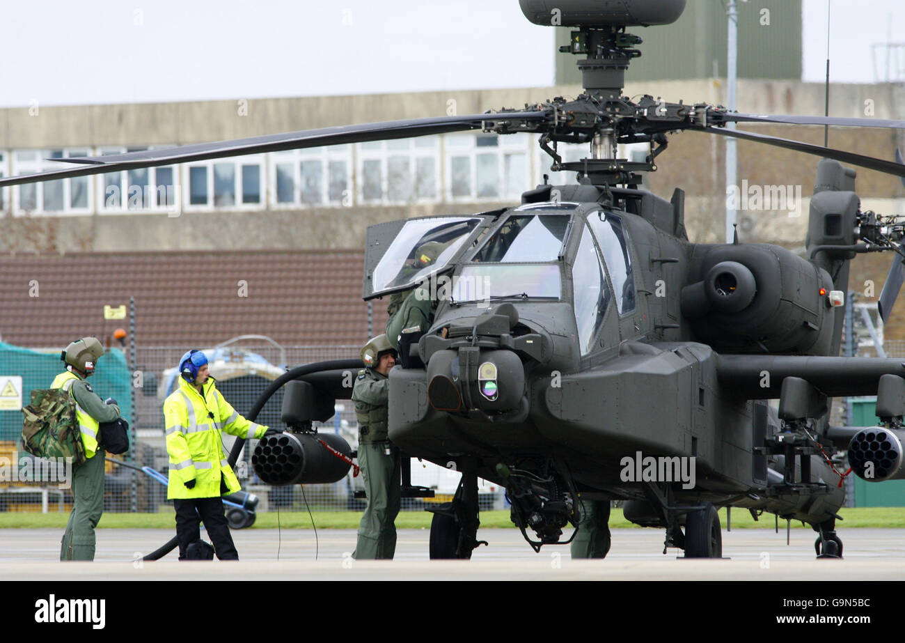 The Army Air Corps hold a capability demonstration of the Apache Attack ...