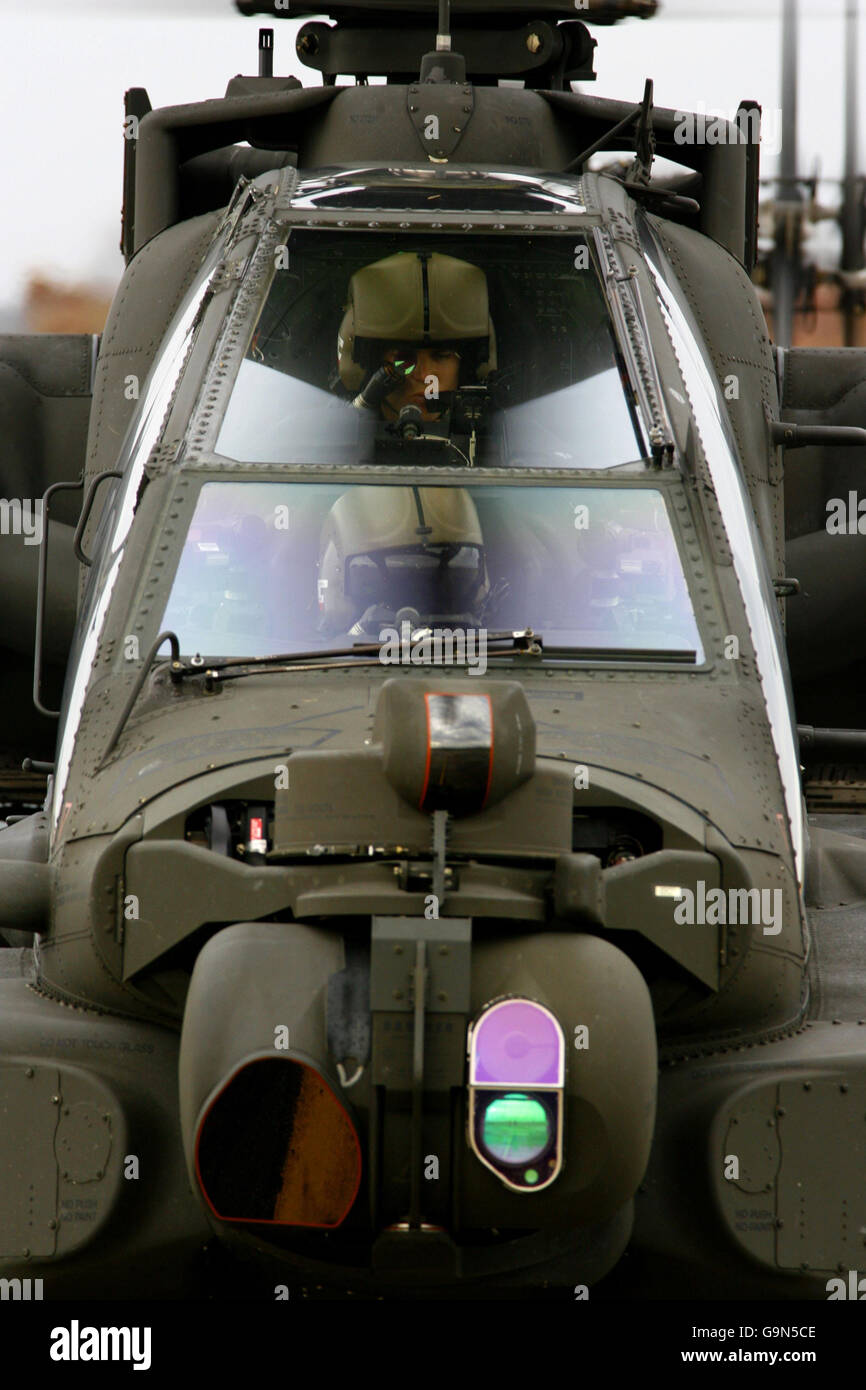 The Army Air Corps hold a capability demonstration of the Apache Attack ...