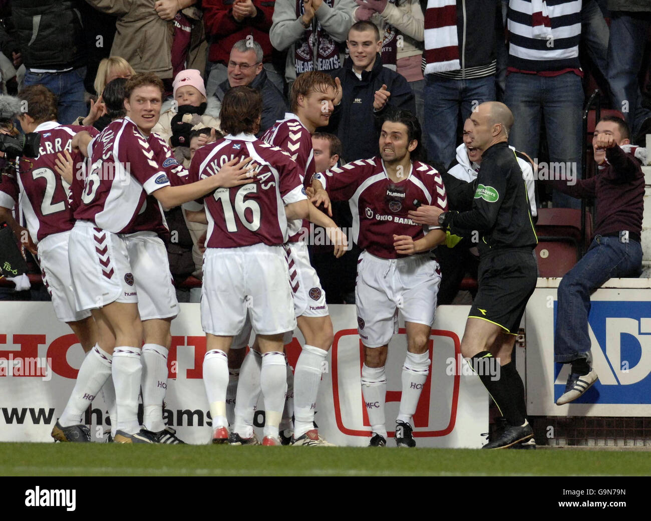 Hearts Paul Hartley celebrates after scoring during the Bank of ...