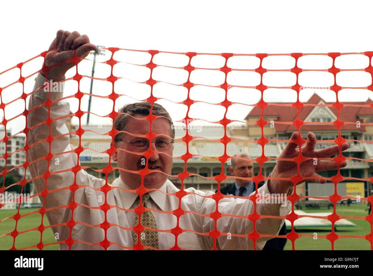 Nottinghamshire Chief Executive David Collier shows off the fencing at ...
