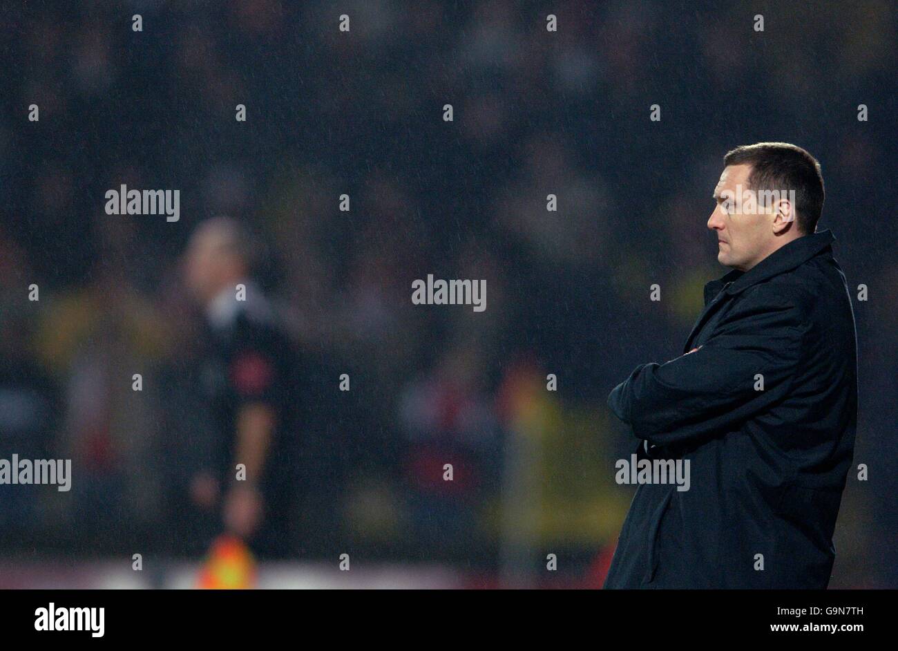 Watford manager Adrian Boothroyd looks on dejected after losing to ...