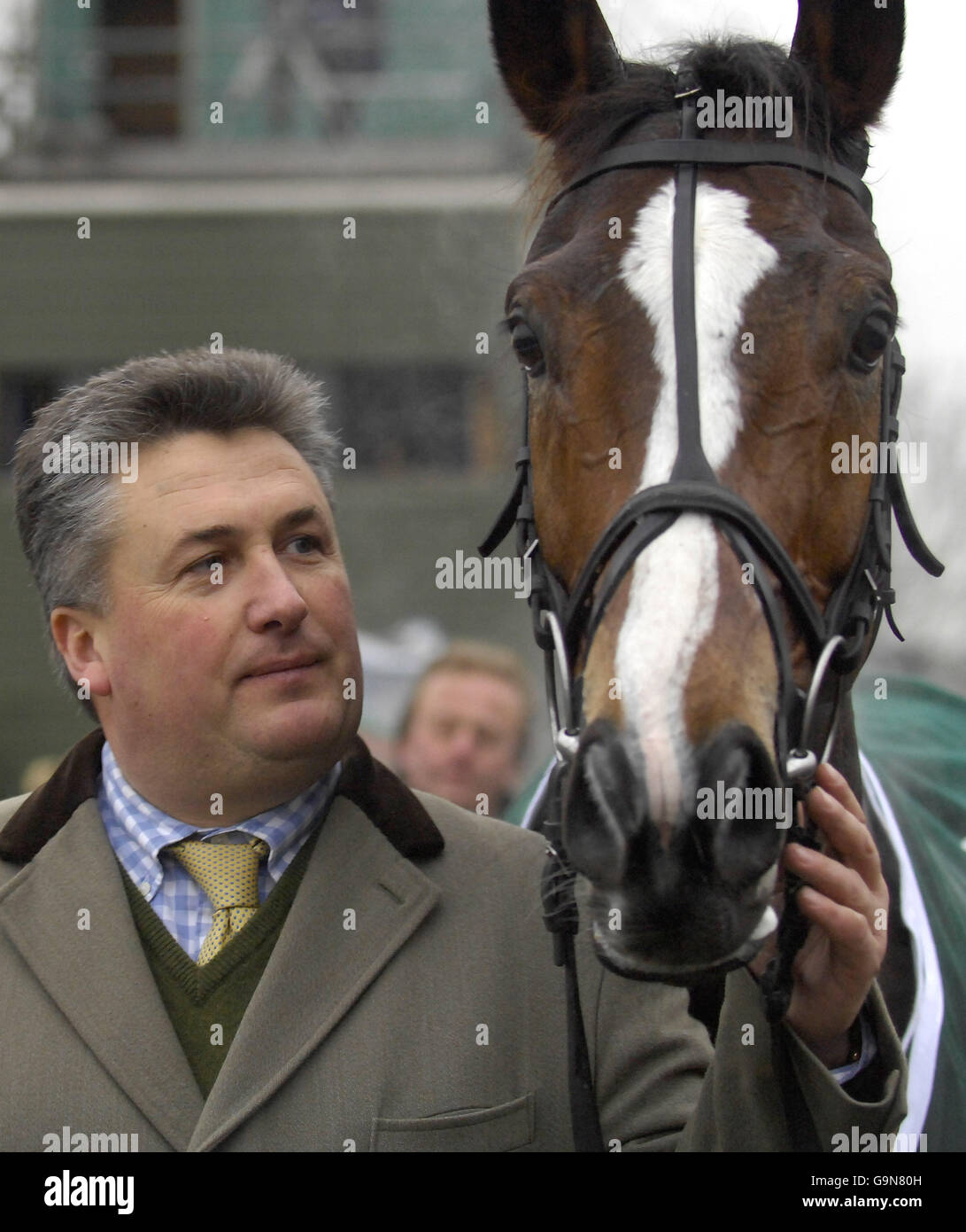 Kauto Star and trainer Paul Nicholls in the winning enclosure after ...