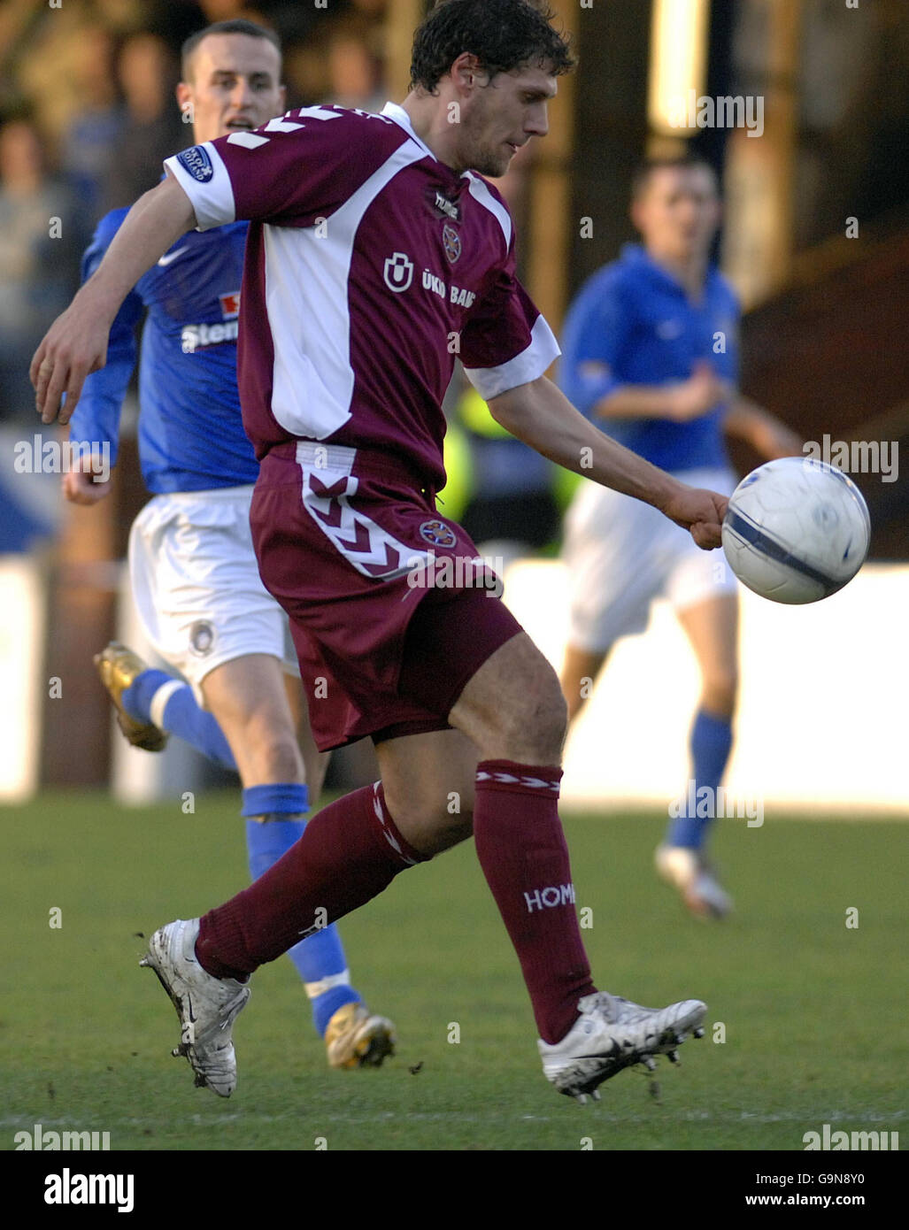 Hearts' Andrius Velicka (centre) scores during the Tennent's Scottish ...