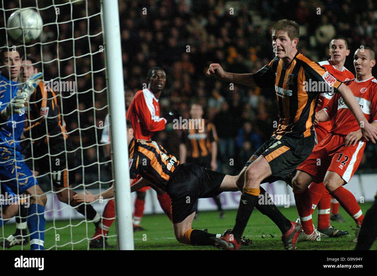 Hull City's Nicky Forster scores his sides first goal of the game Stock ...