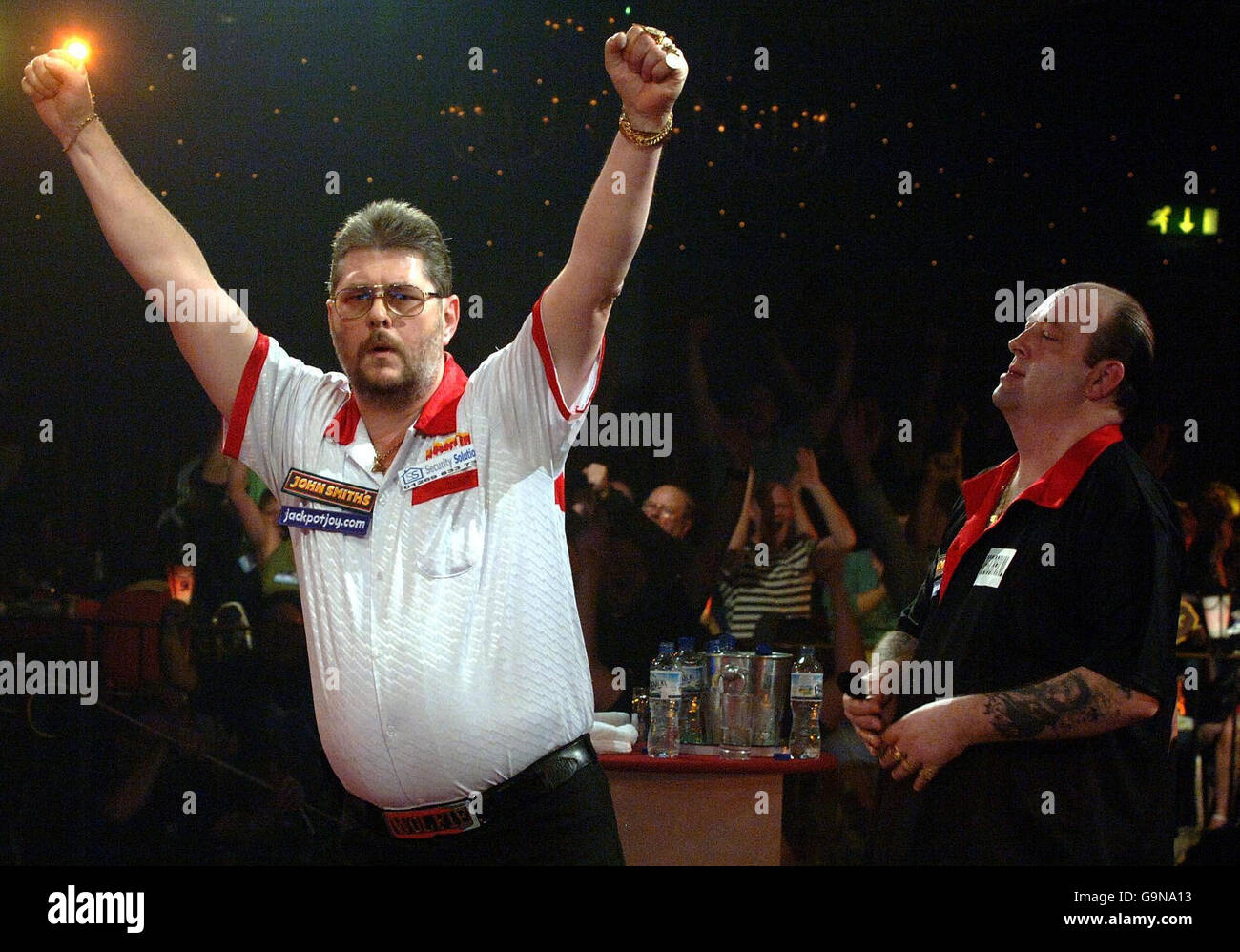 England's Martin Adams celebrates his win over Ted Hankey during the ...