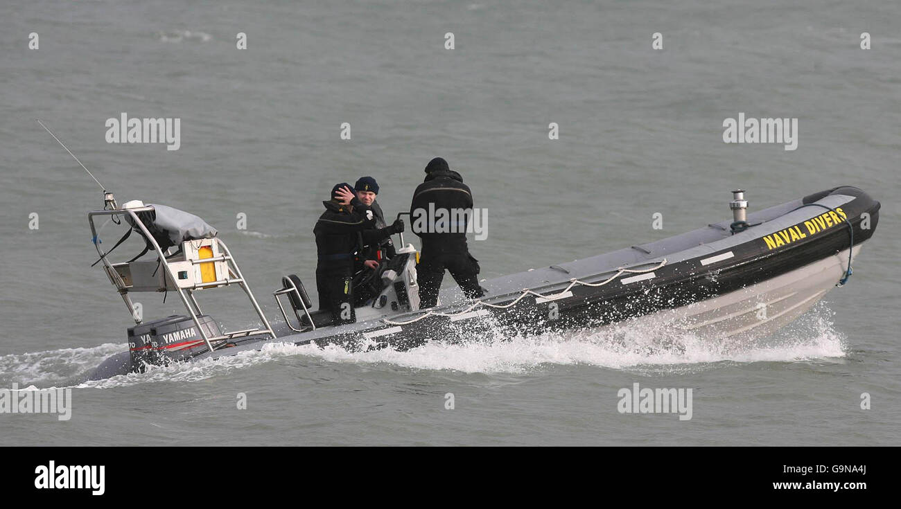 Naval divers leave Dunmore East harbour in Ireland as the search for ...