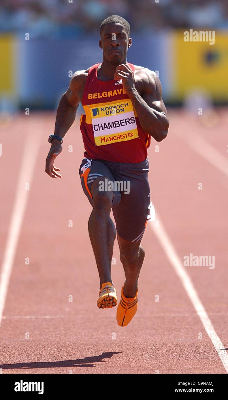 Dwayne chambers during the mens 100m heats hi-res stock photography and ...