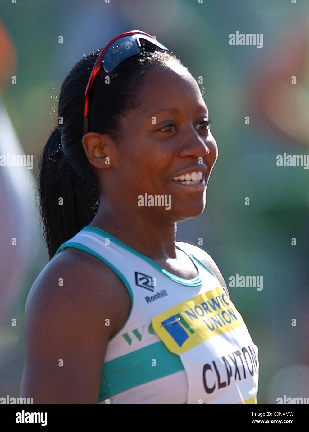 Sarah Claxton after winning the women's 100m hurdles final Stock Photo ...