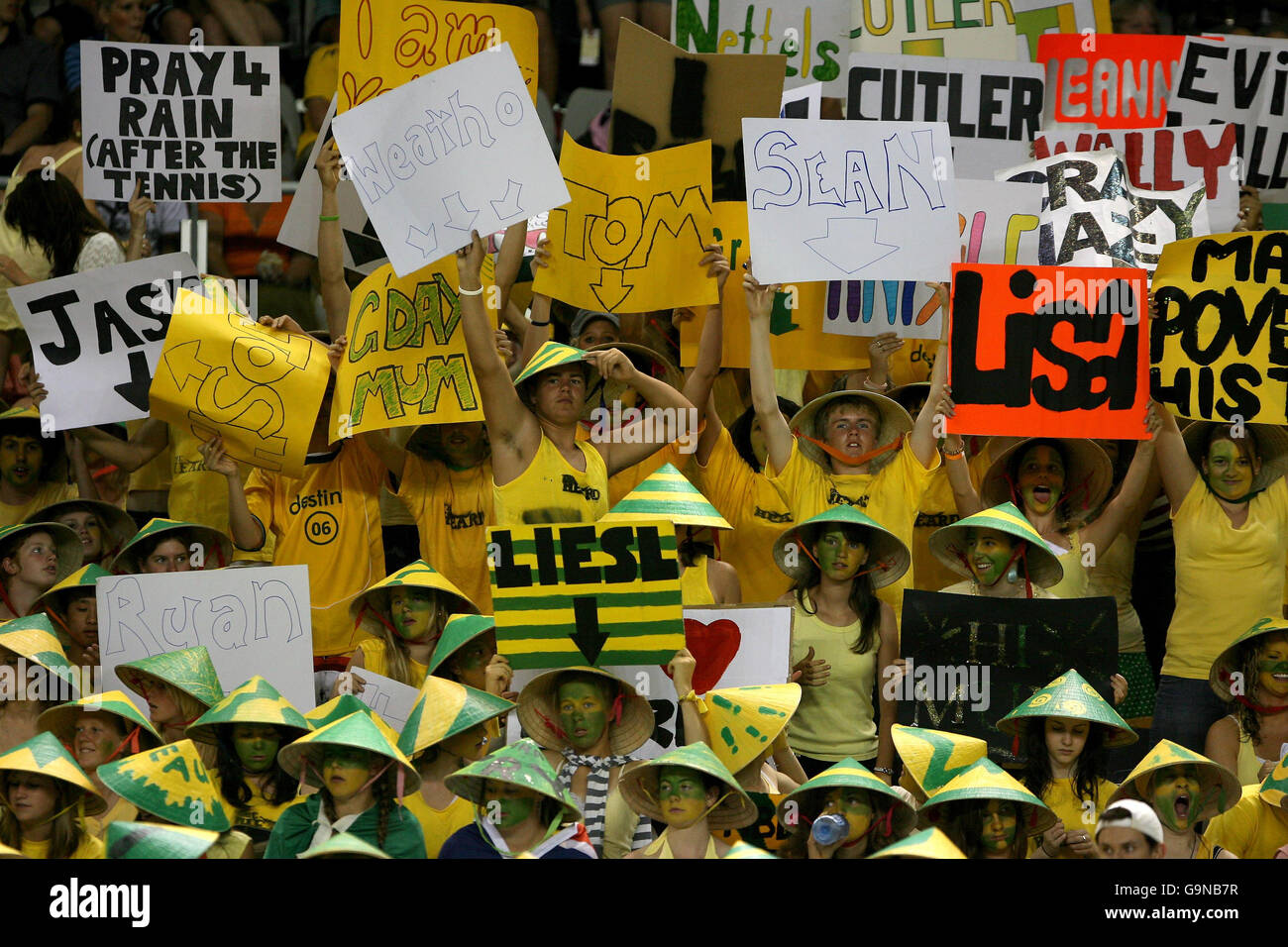 Australian Fans during the Australian Open at Melbourne Park, Melbourne ...