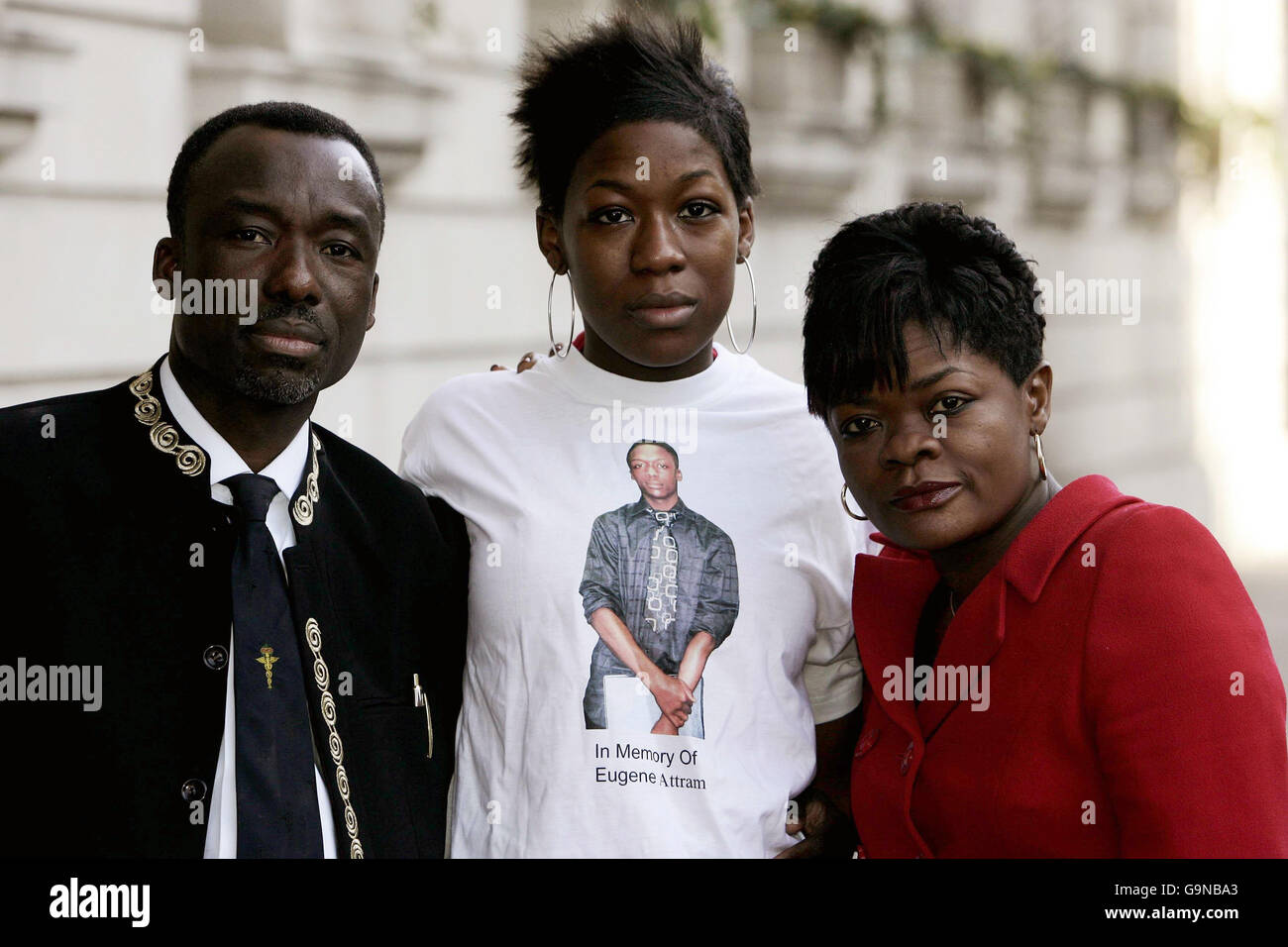 The family of Eugene Attram arrive for the memorial of their son held ...