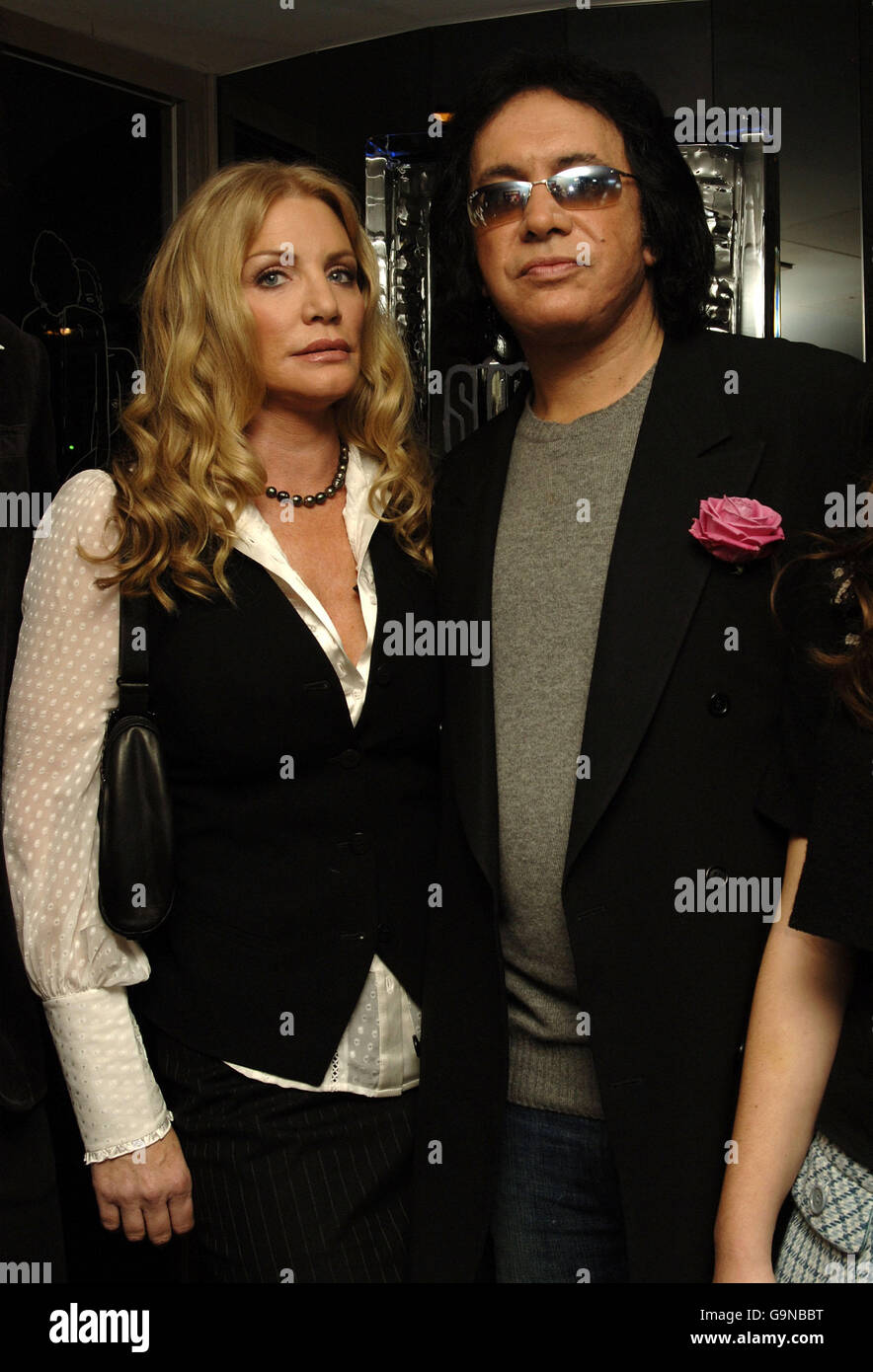 Gene Simmons and his partner Shannon Tweed arriving for a party to ...