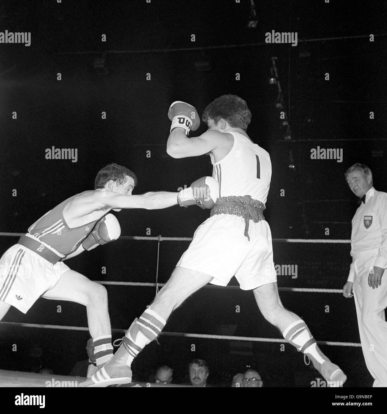 Boxing - ABA - Gerry Hawkins v Nigel Potter - Wembley Stock Photo - Alamy