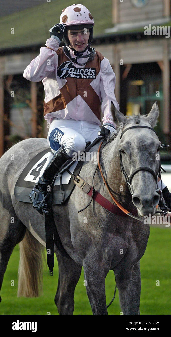 The Outlier ridden by jockey Paul O'Neill after winning the Peter Marsh ...