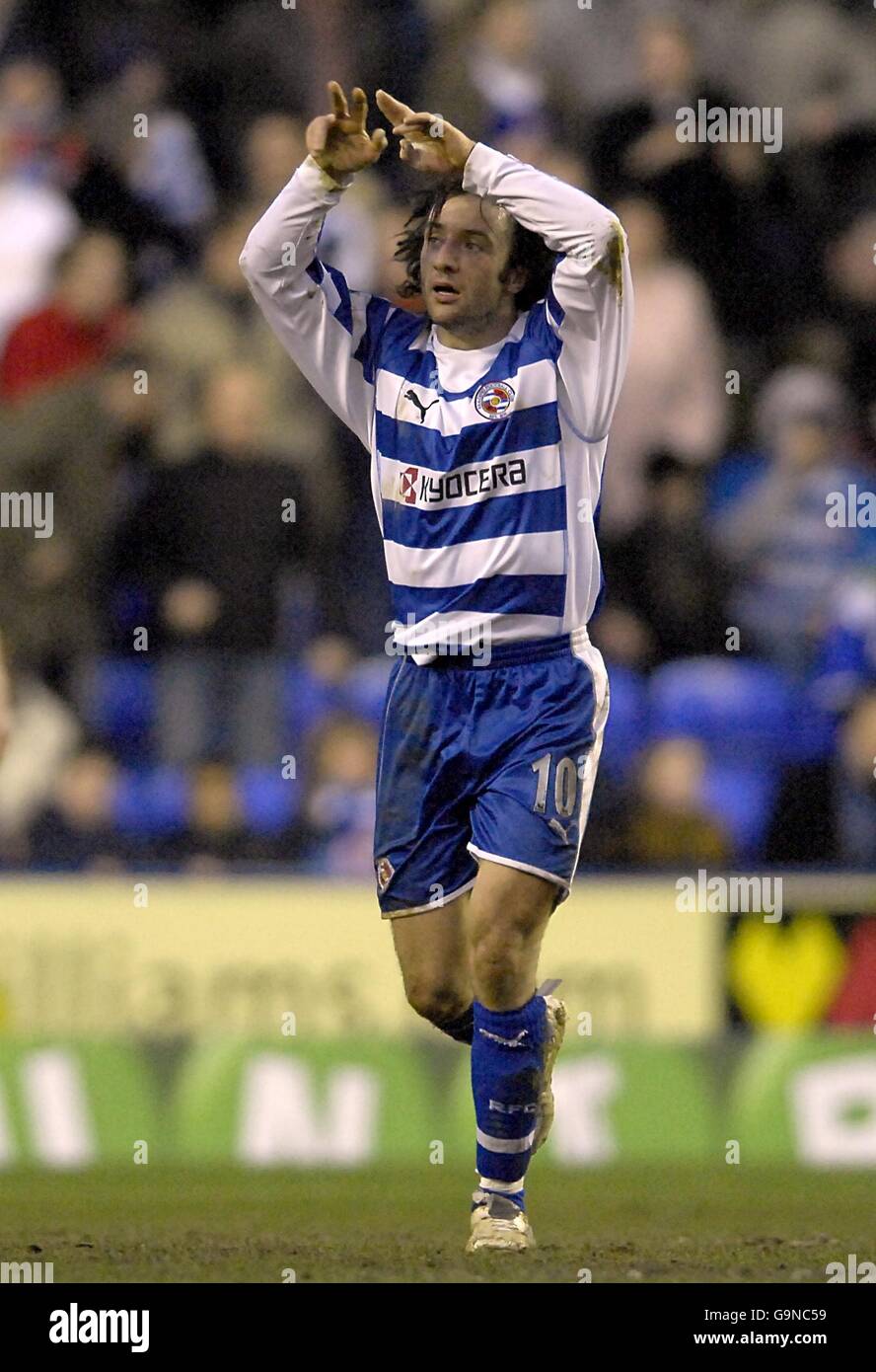 Readings stephen hunt celebrates scoring his teams third goal hi-res ...
