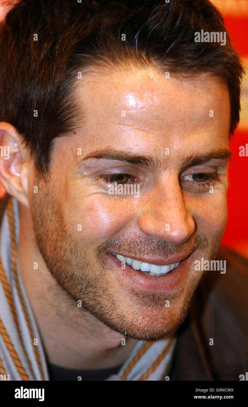 Jamie Redknapp unveils the new Matchmaster electronic football game at ...