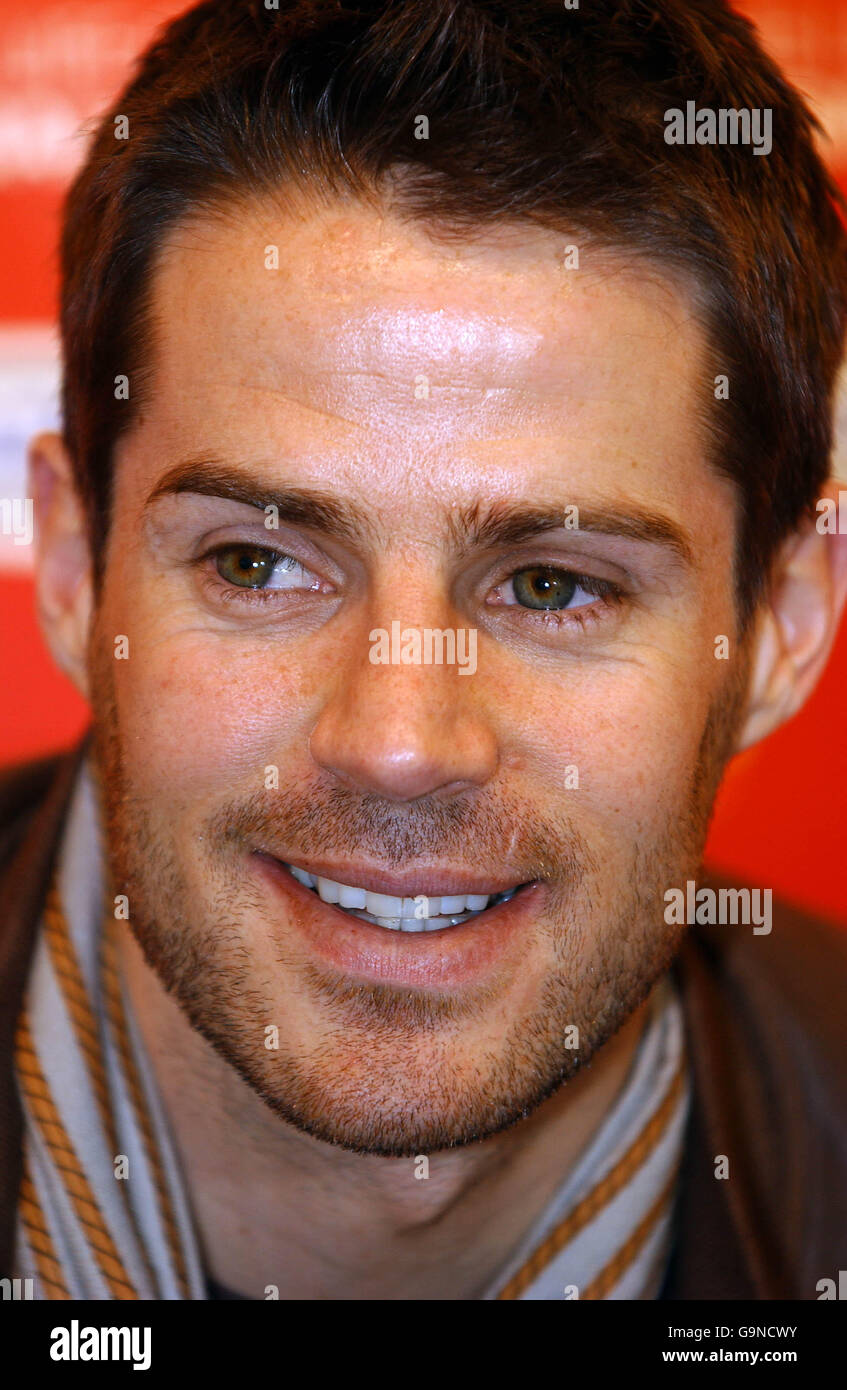 Jamie Redknapp unveils the new Matchmaster electronic football game at ...