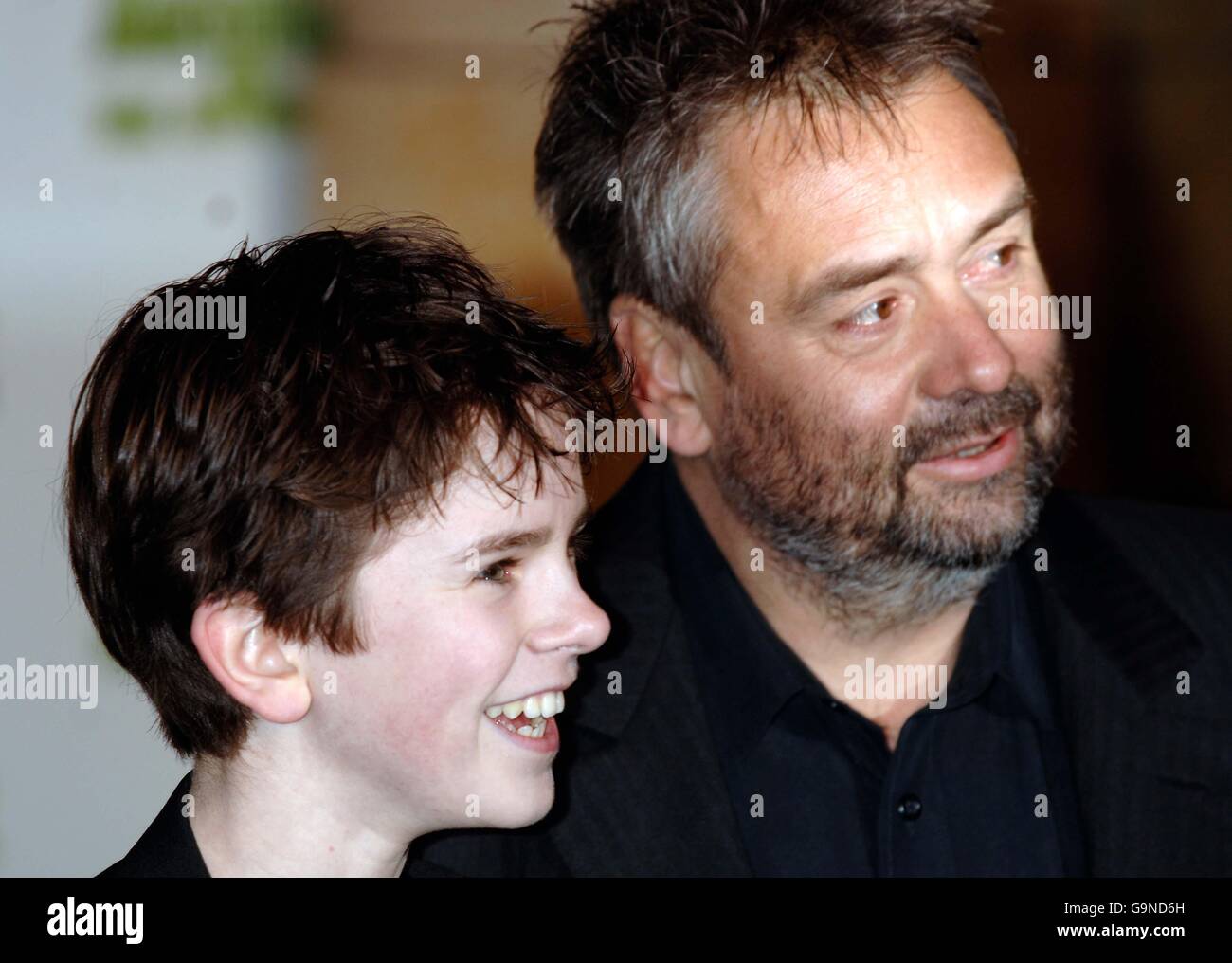 Luc Besson (right) and Freddie Highmore arrive for the UK premiere of ...