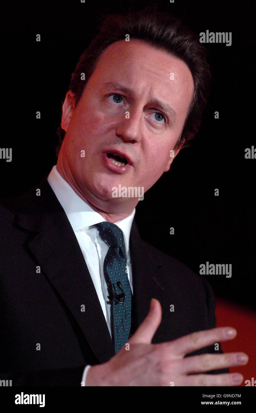 Leader of the Conservative Party David Cameron addresses the Guardian ...