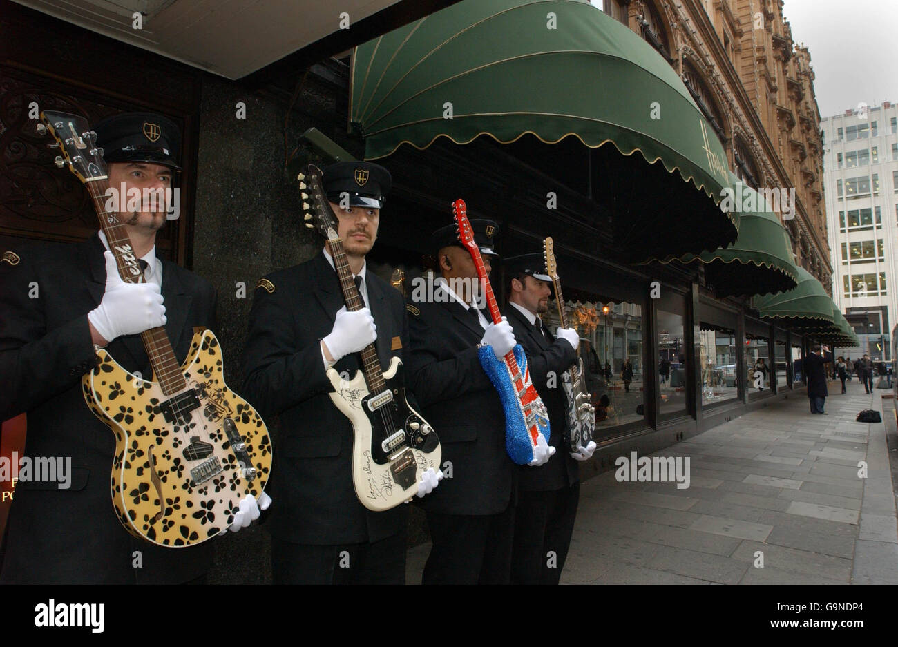 Legendary guitars at Harrods - London Stock Photo - Alamy
