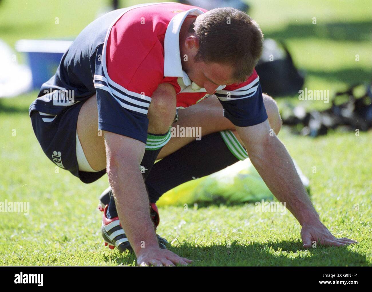 British Lions Mike Catt stretches during training at the Manly Oval in ...