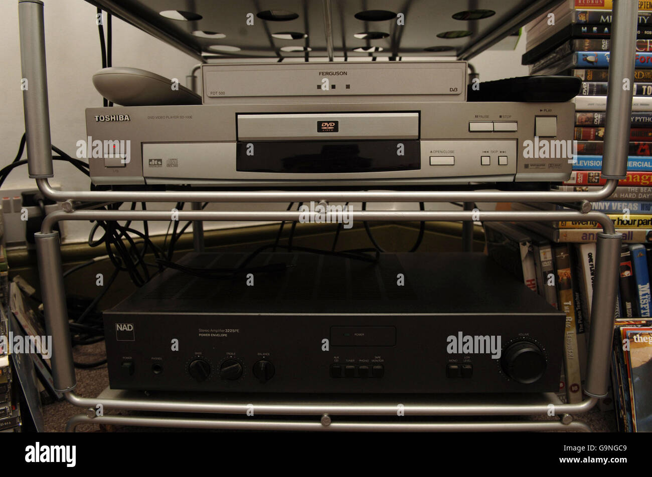 Domestic appliance pics. A picture of a DVD player and hi-fi unit Stock ...