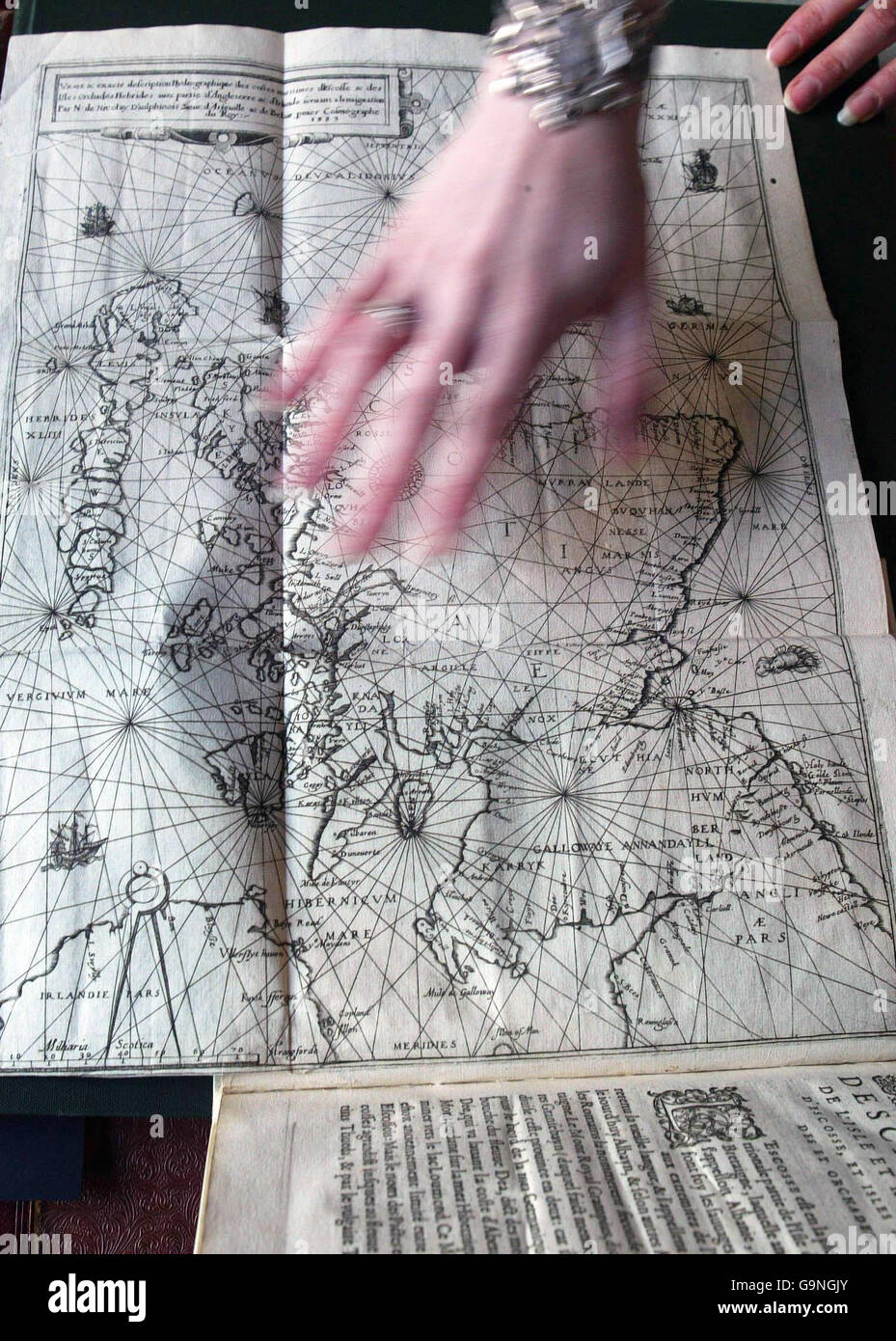 Ancient map goes under hammer Stock Photo - Alamy