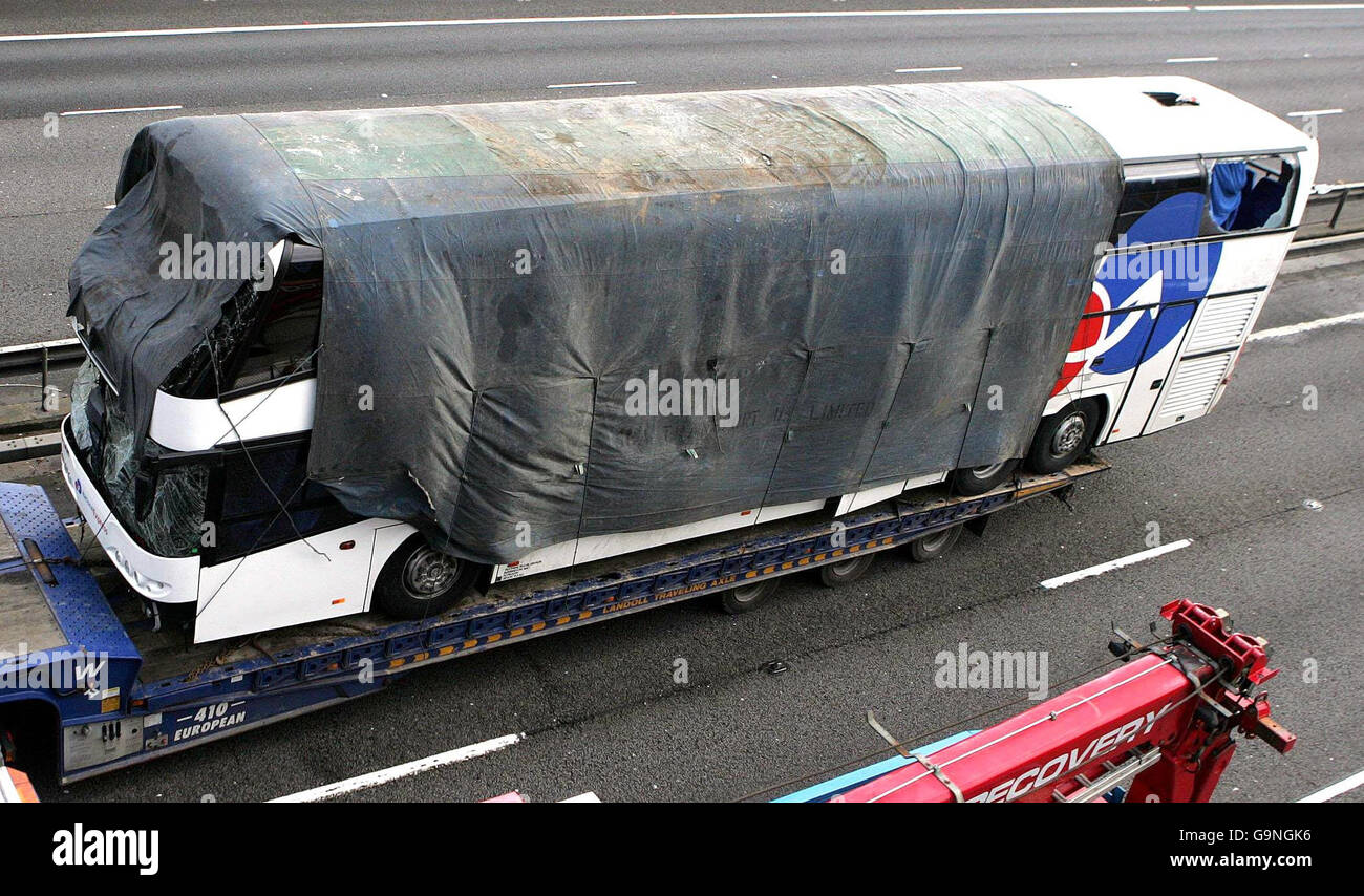 The National Express Coach pictured on the M40, that was involved in an ...