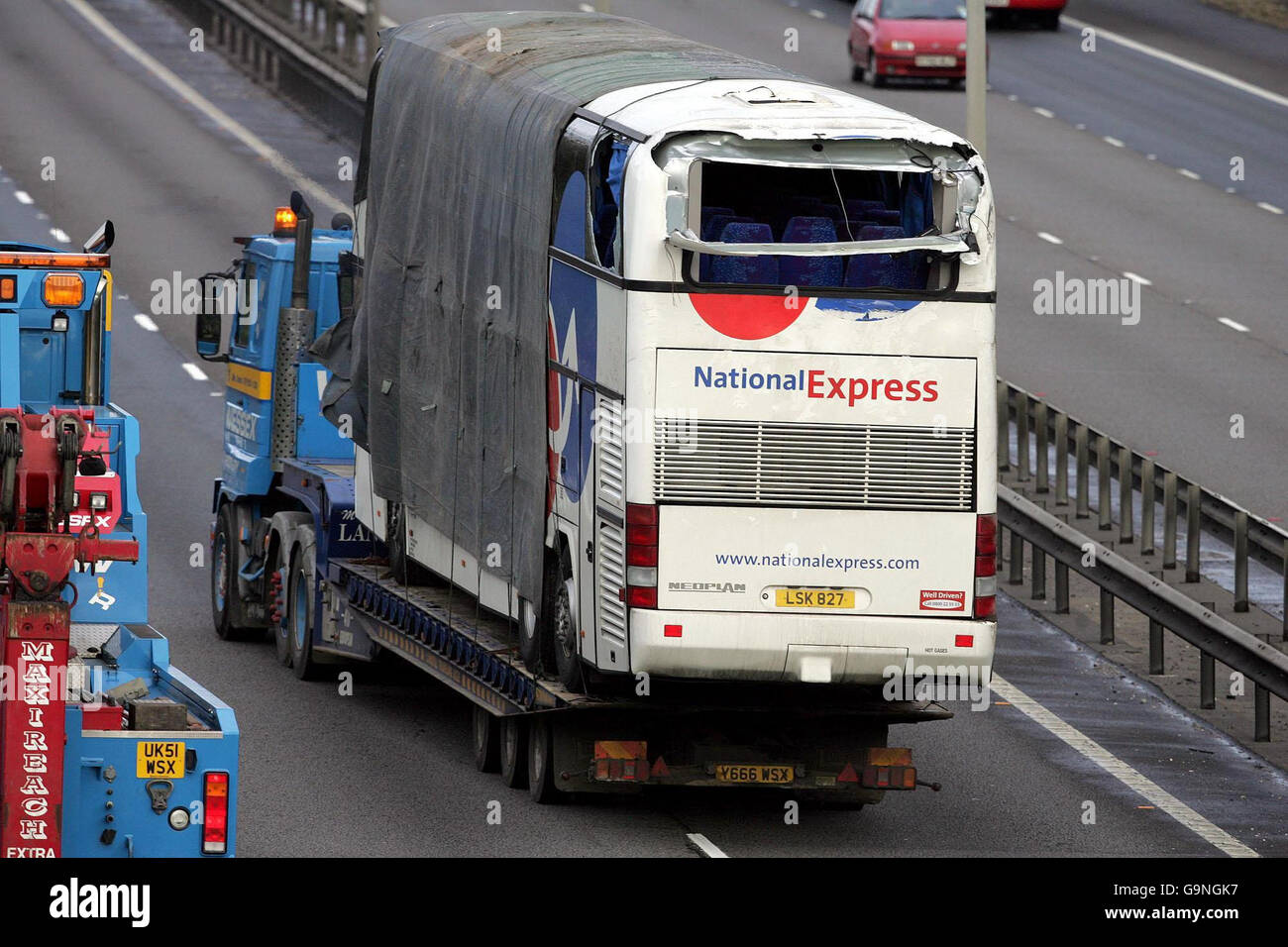 M4 coach crash Stock Photo - Alamy