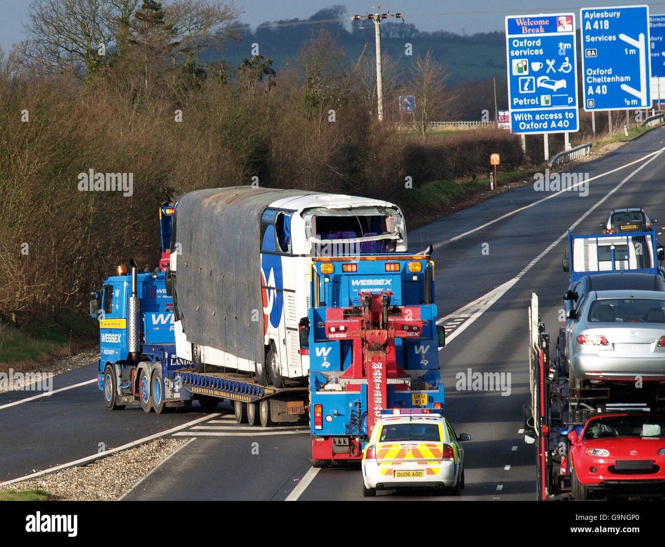 The National Express Coach pictured on the M40, that was involved in an ...