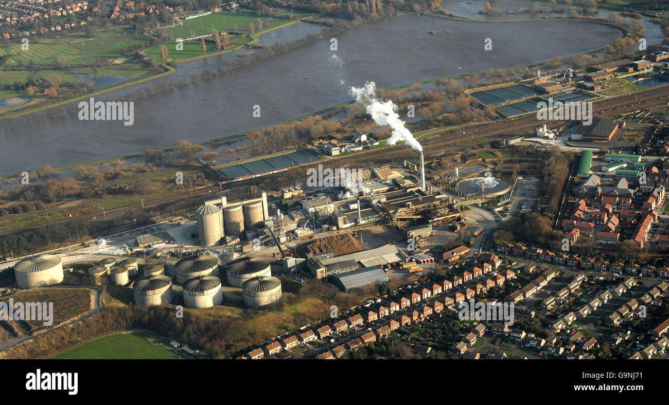 An aerial view of the British Sugar factory in York close to where the ...