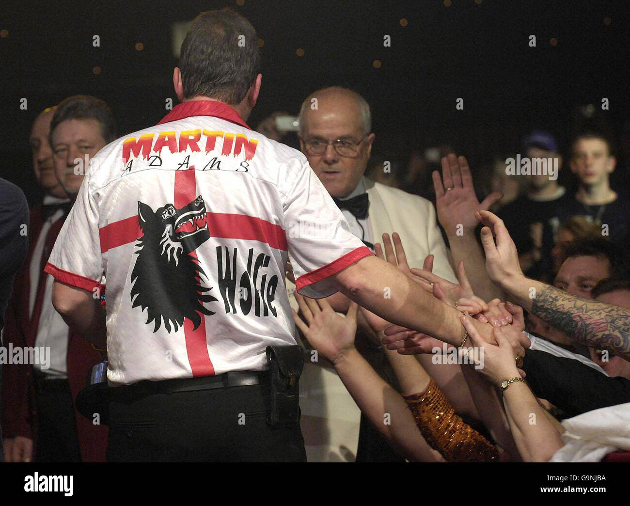 Martin Adams leaves the stage after beating Phill Nixon in the final of ...