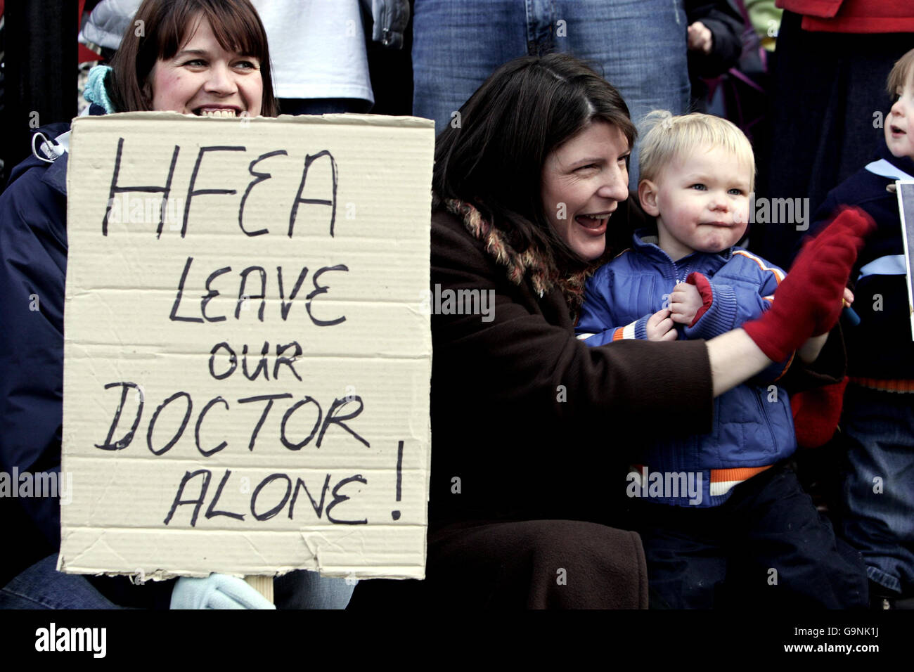 Protest party supports IVF doctor Stock Photo - Alamy