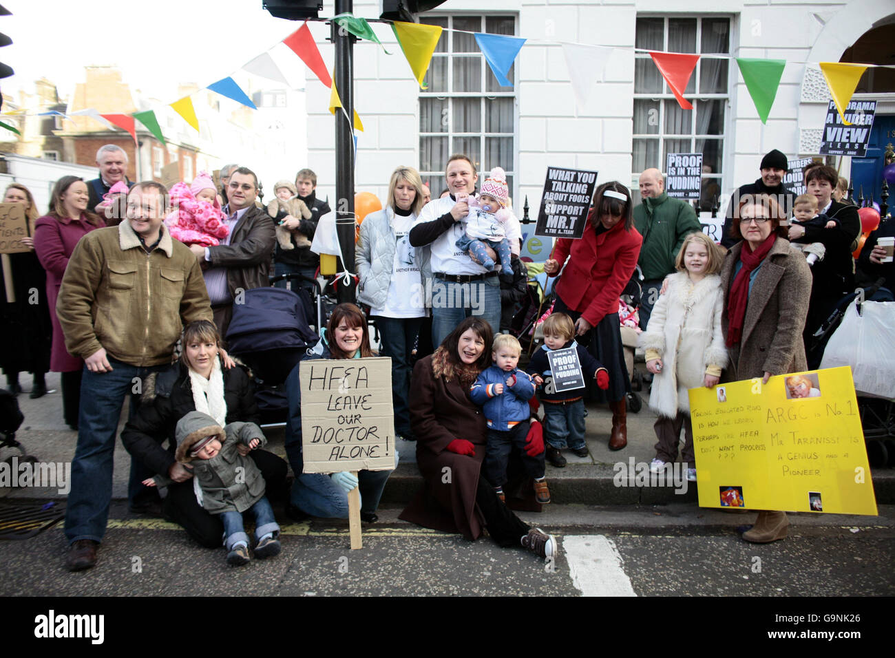 Protest party supports IVF doctor Stock Photo - Alamy