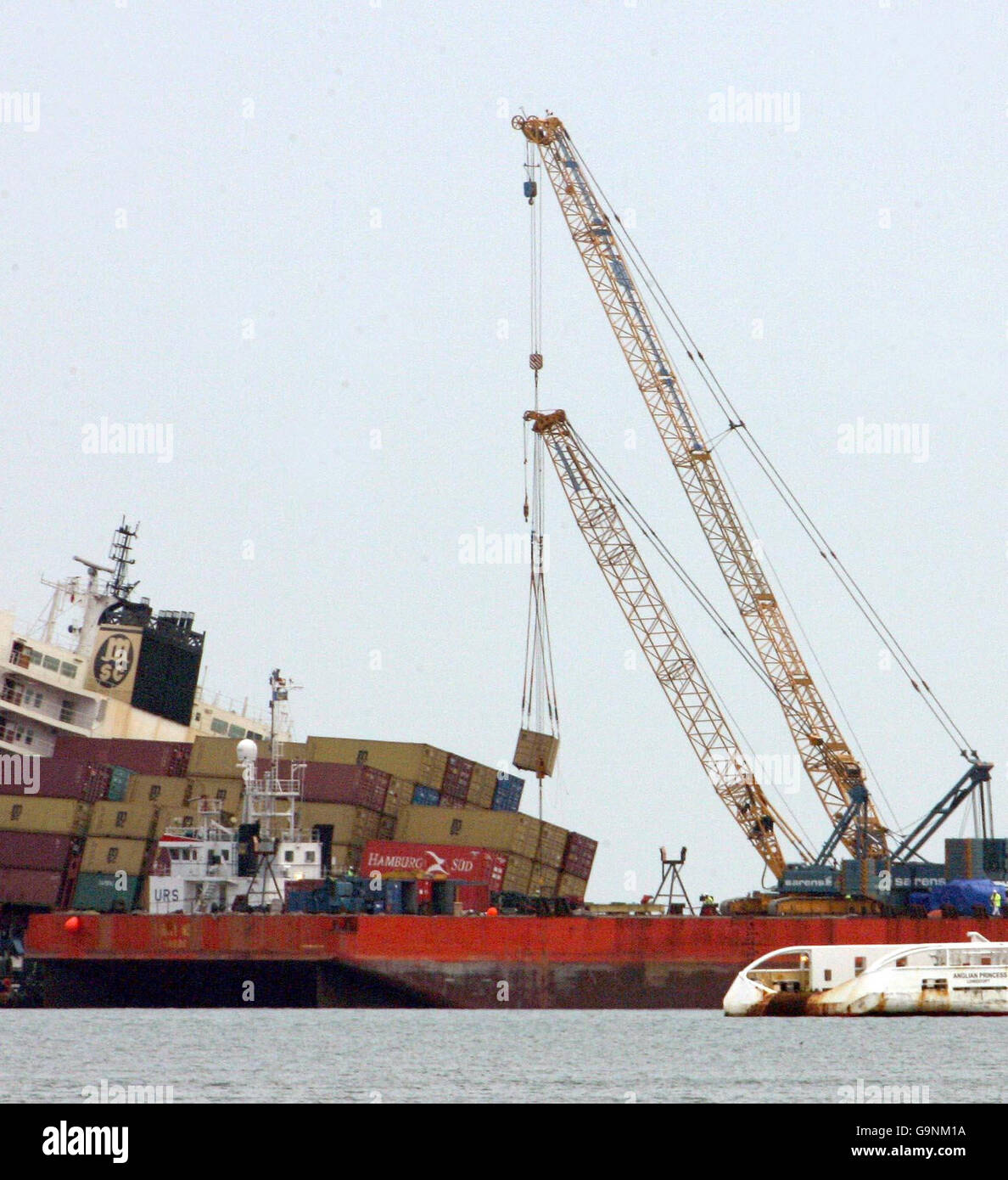 As grounded cargo ship msc napoli sits mile off coast hi-res stock ...