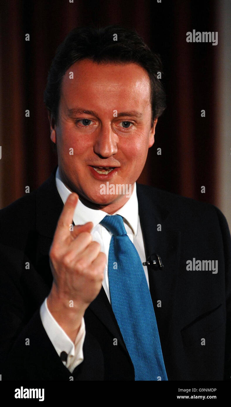 Conservative leader David Cameron speaks on 'community cohesion' at the ...