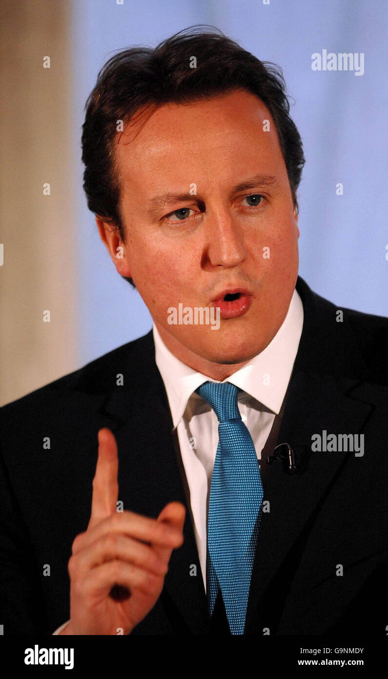 Conservative leader David Cameron speaks on 'community cohesion' at the ...