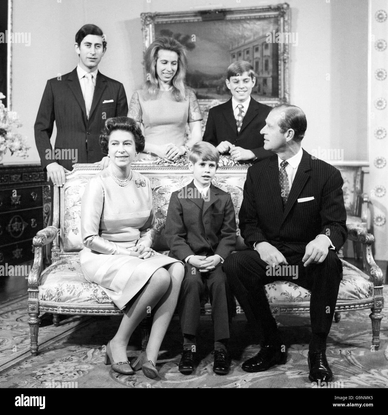 Queen elizabeth ii andrew edward Black and White Stock Photos & Images ...