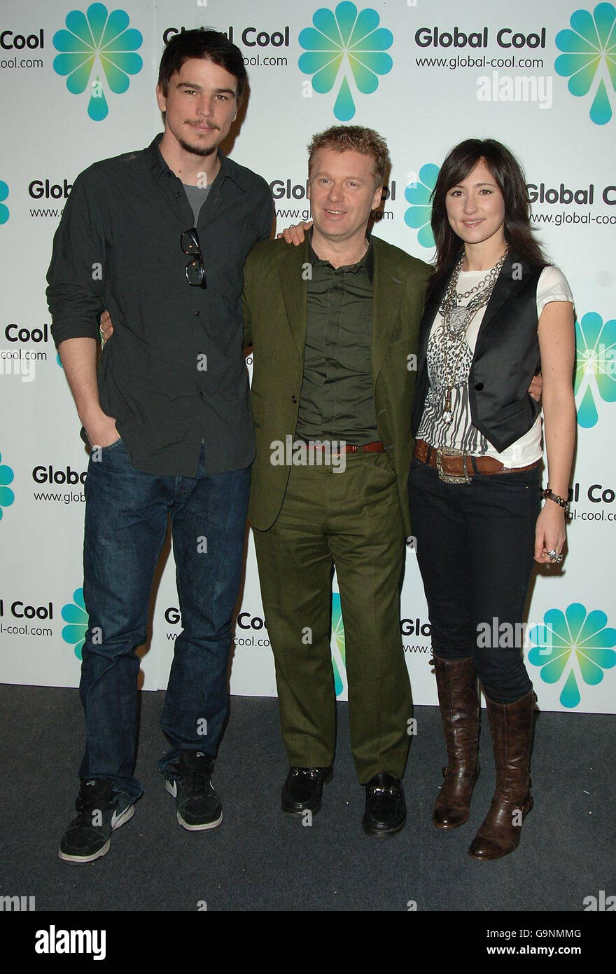 Left to right: Josh Hartnett, Dan Morrell, the founder of Global Cool and KT Tunstall during the ...