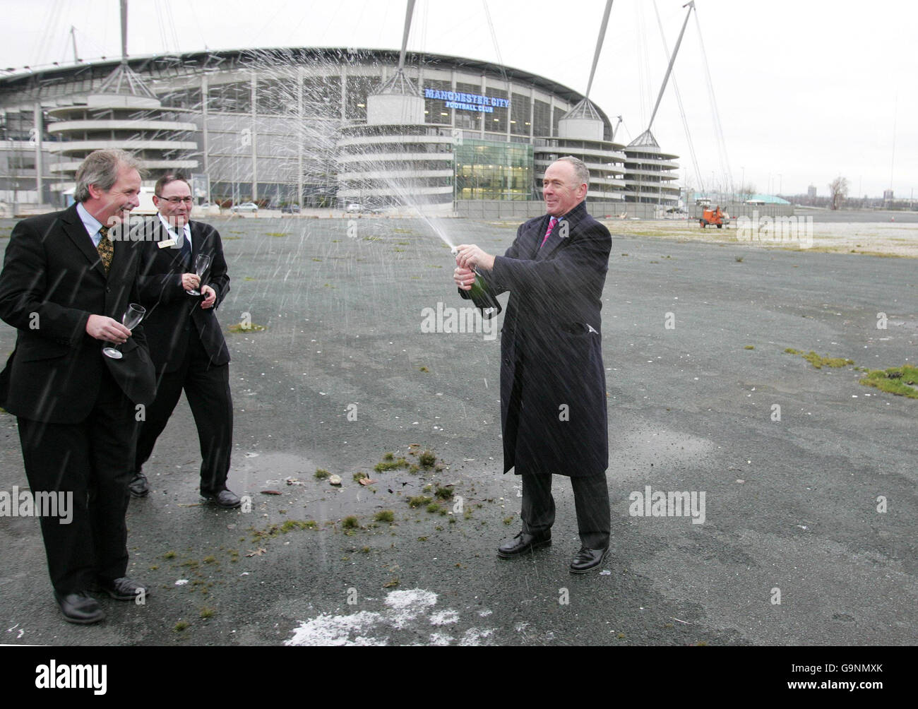 Richard Leese, right, Leader of Manchester City Council celebrates with ...