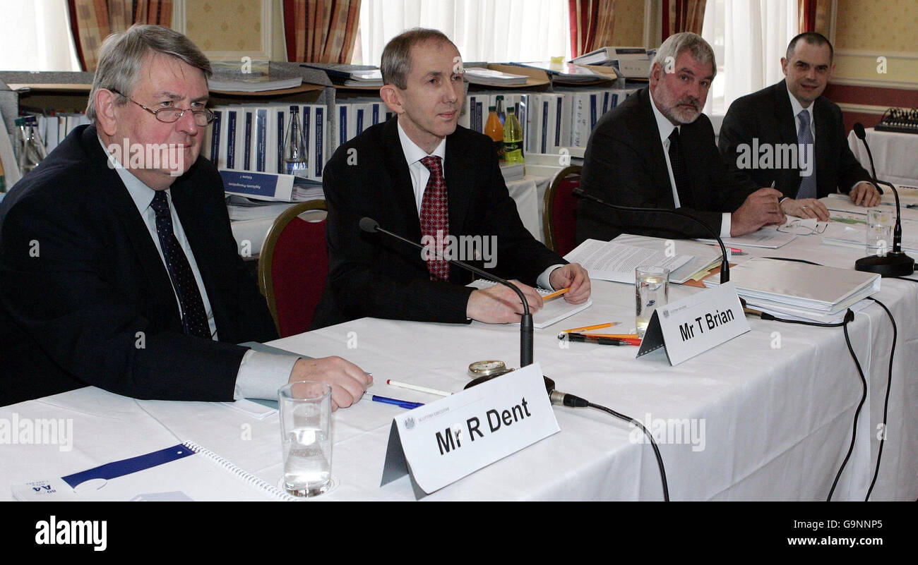 (Left to right); Scottish Executive inquiry reporters Richard Dent ...