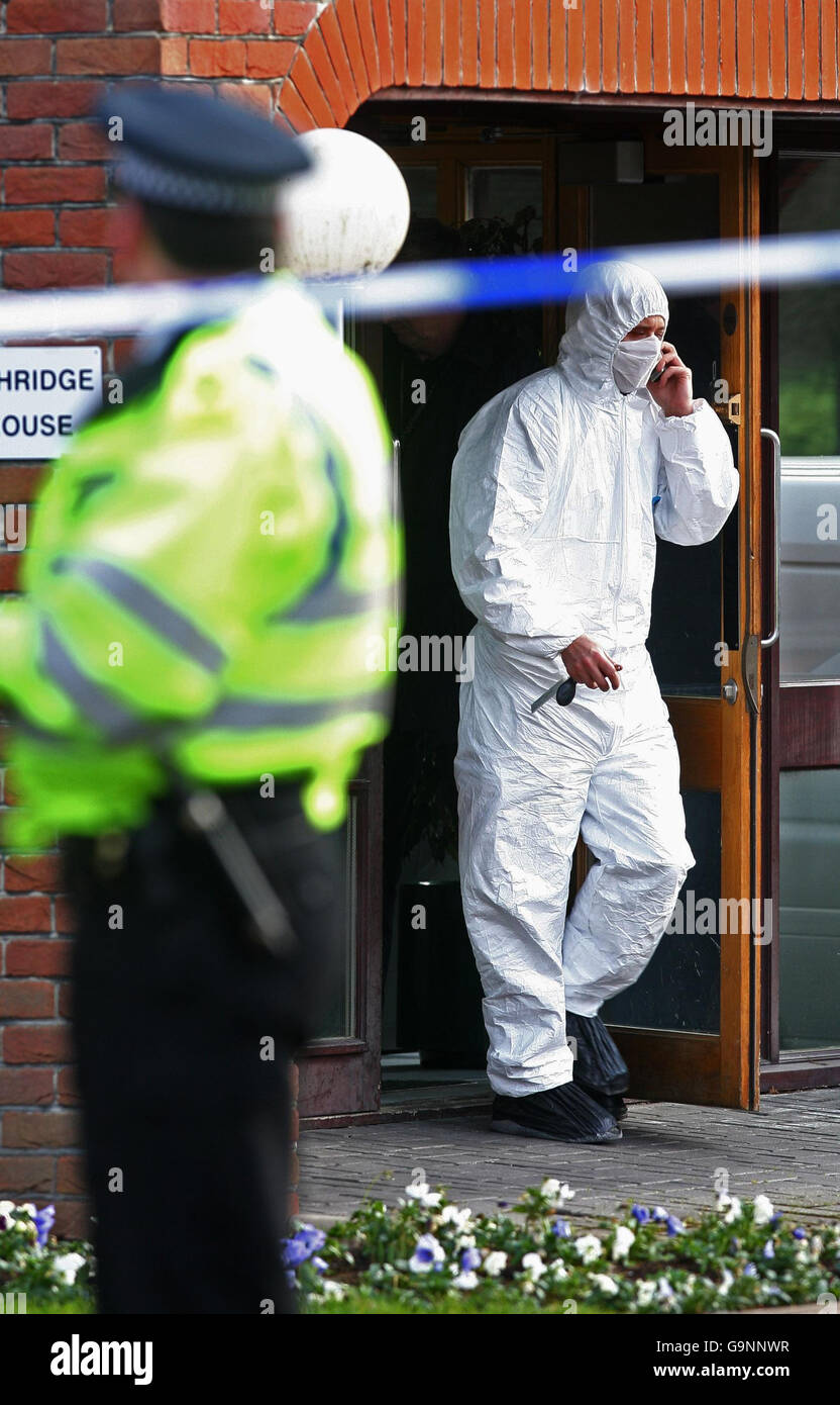 A Royal Logistics Corps bomb disposal officer at the Vantis building in ...