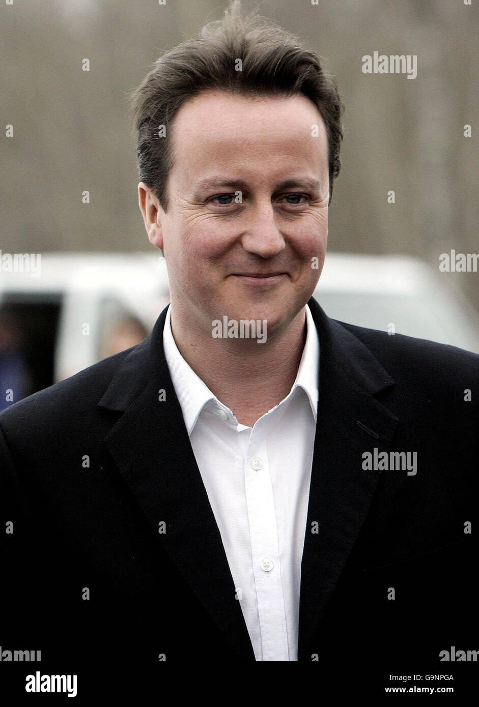 Leader of the Conservative Party David Cameron arrives at the Scania ...