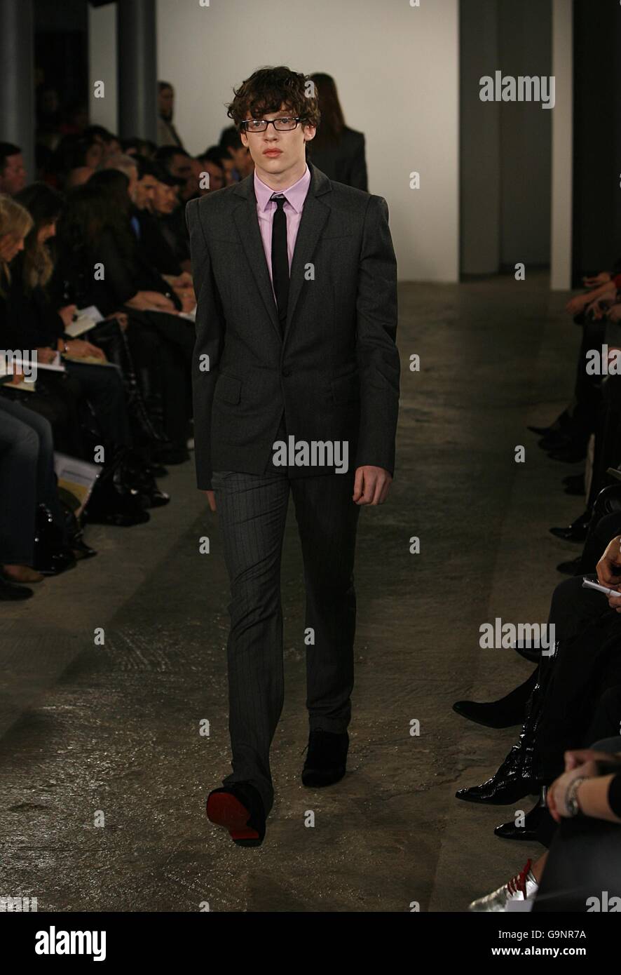 A model wearing a creation by designer Todd Lynn at the Top Shop Show ...
