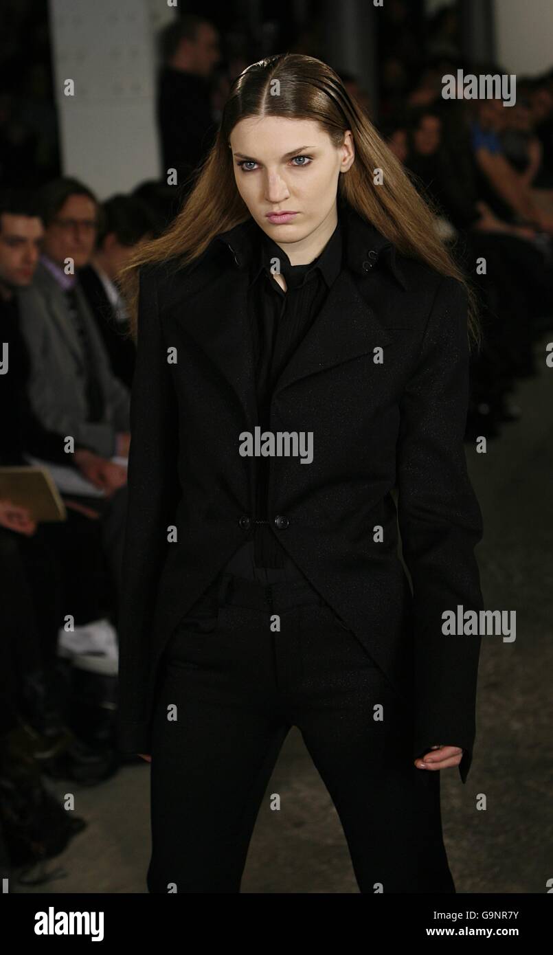 A model wearing a creation by designer Todd Lynn at the Top Shop Show ...