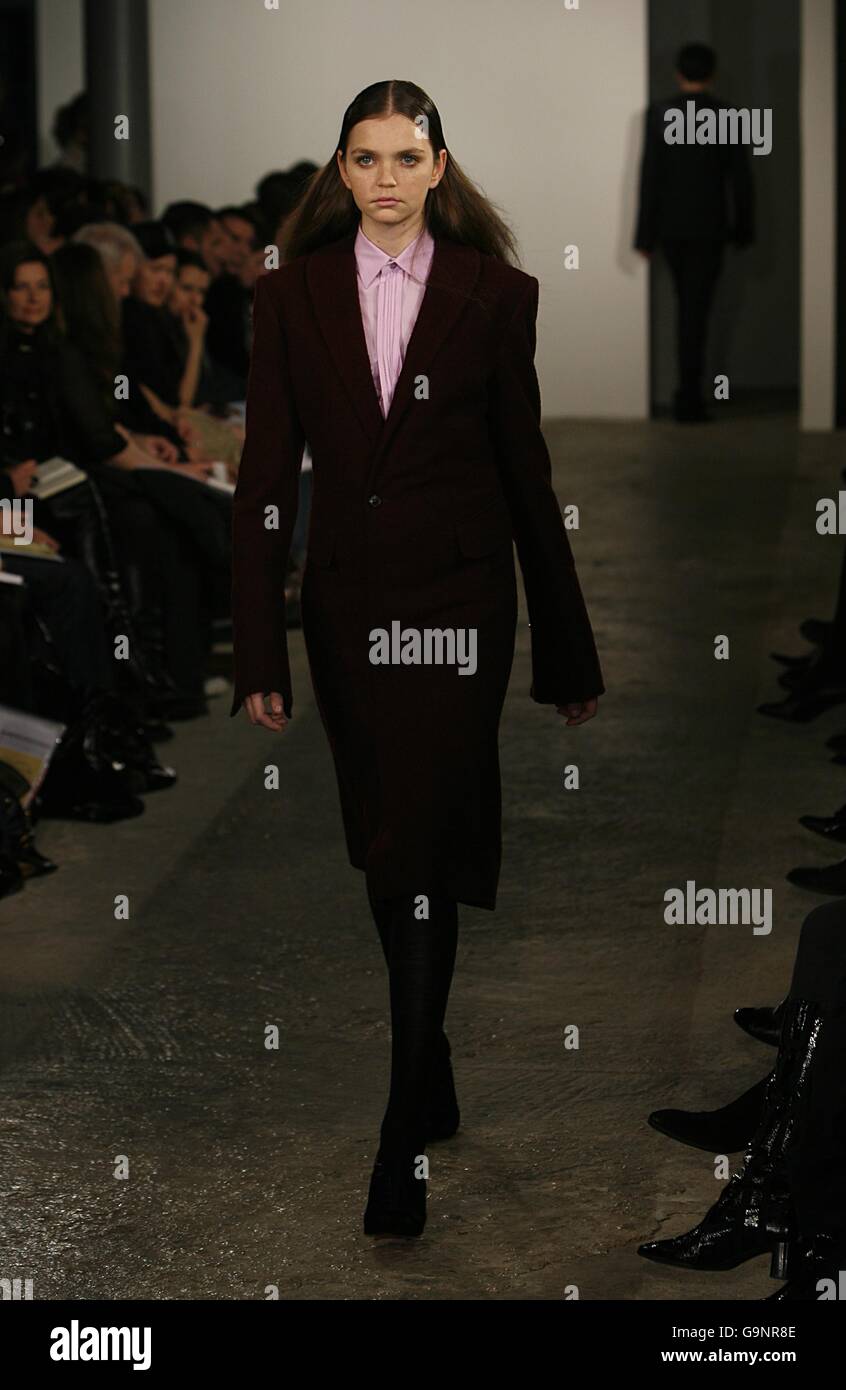 A model wearing a creation by designer Todd Lynn at the Top Shop Show ...