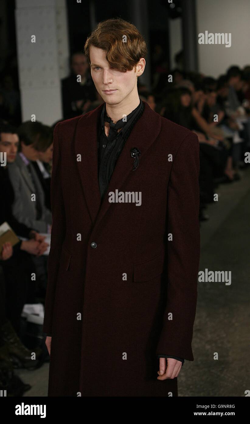 A model wearing a creation by designer Todd Lynn at the Top Shop Show ...